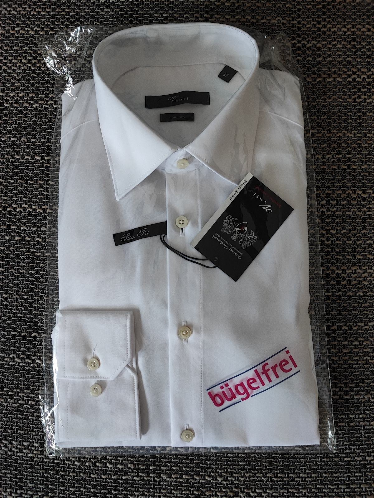 Srajce moške VENTI nove elegantne bele, dolg rokav št. 37