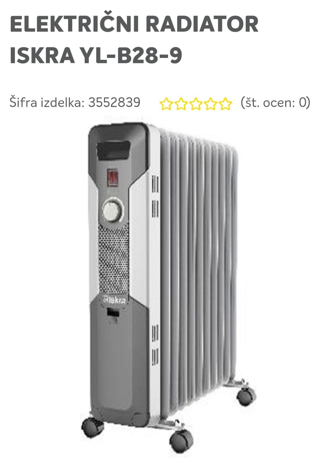 Električni oljni radiator