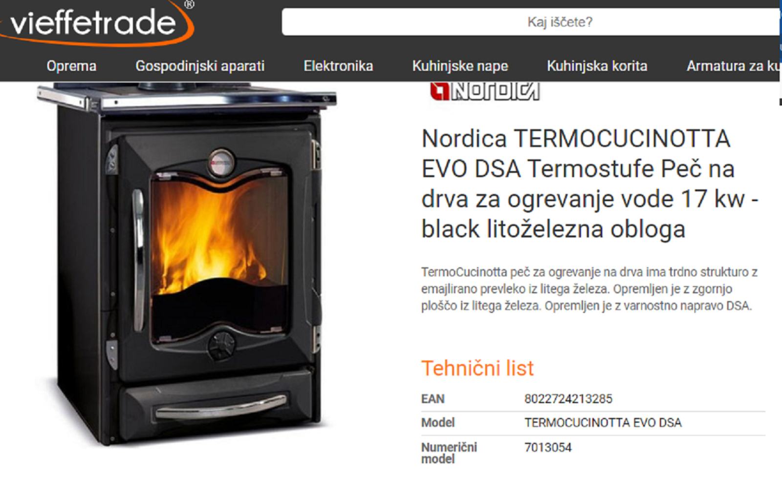 etažna centralna peč na drva