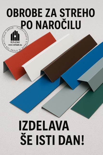 OBROBA ZA STREHO - ZAKLJUČEK ODKAP KRIVLJENJE PLOČEVINE LJUBLJANA