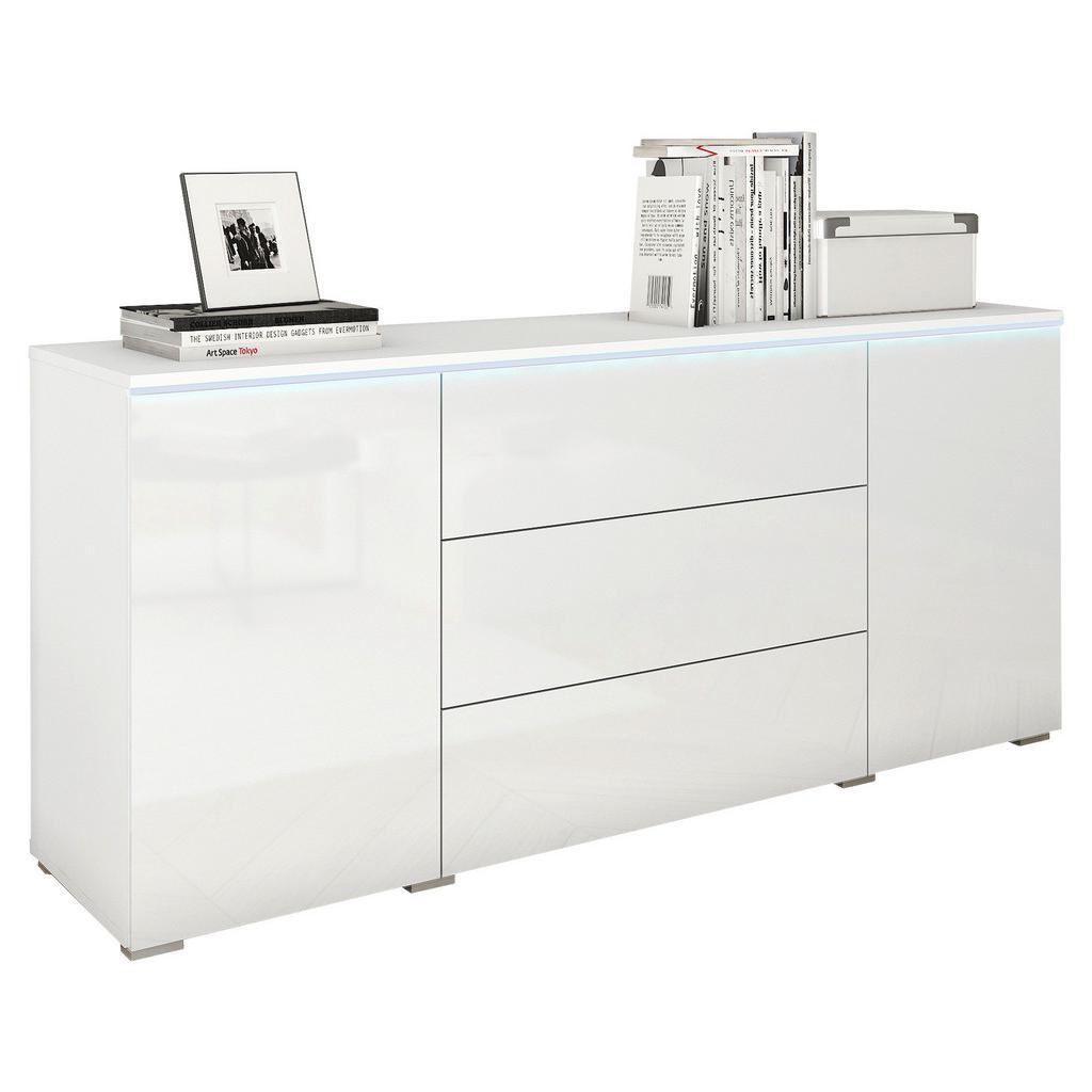 P & B Komoda Vera, Bela, Visoki Sijaj, Led