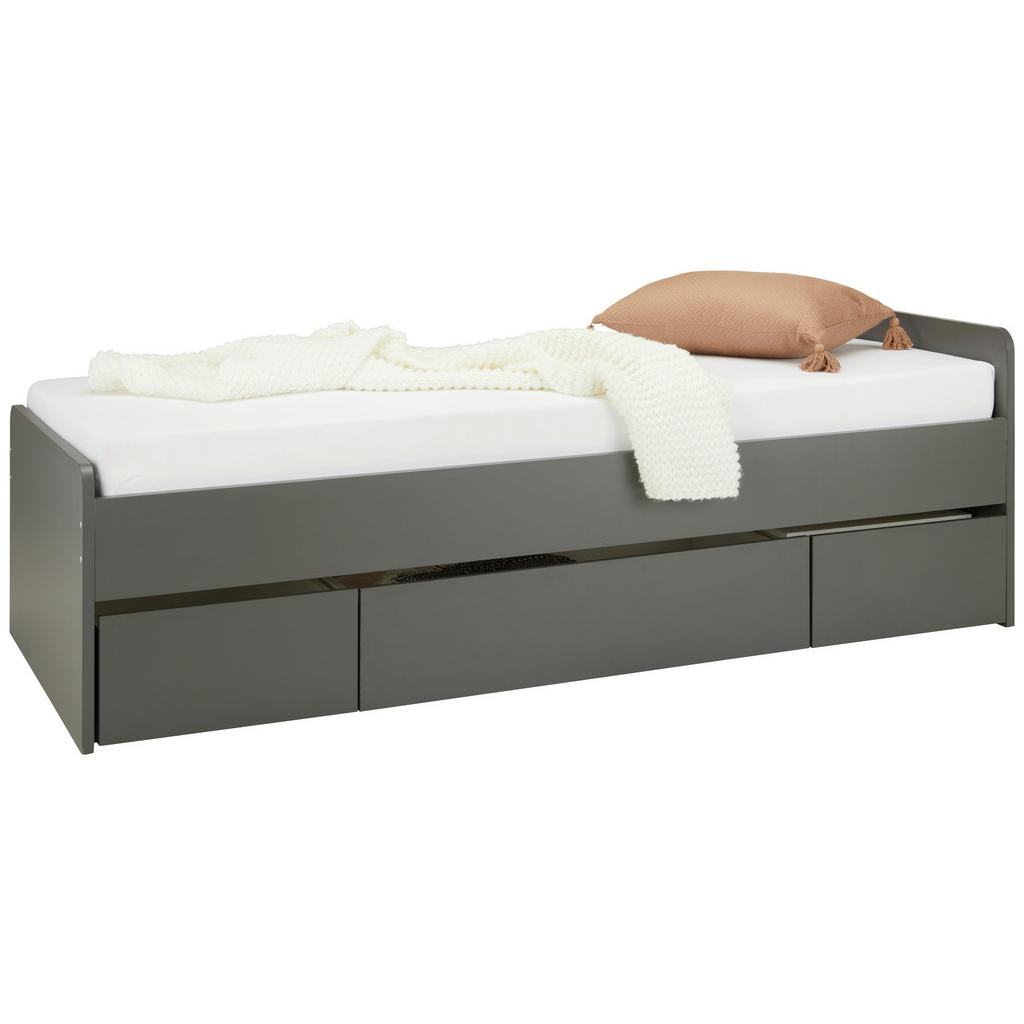 Postelja Dirk Ii -based-, Antracit, 90x200