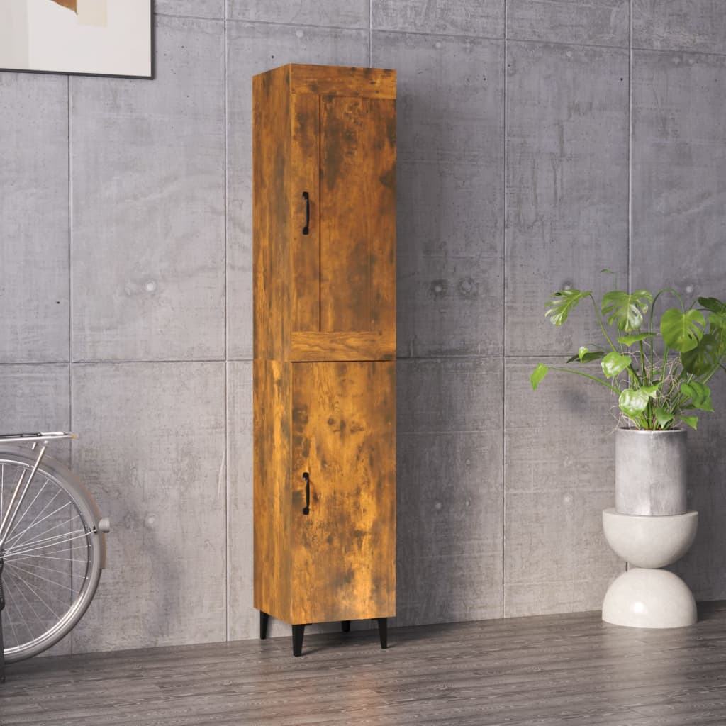 vidaXL Visoka omara dimljen hrast 35x34x180 cm inženirski les