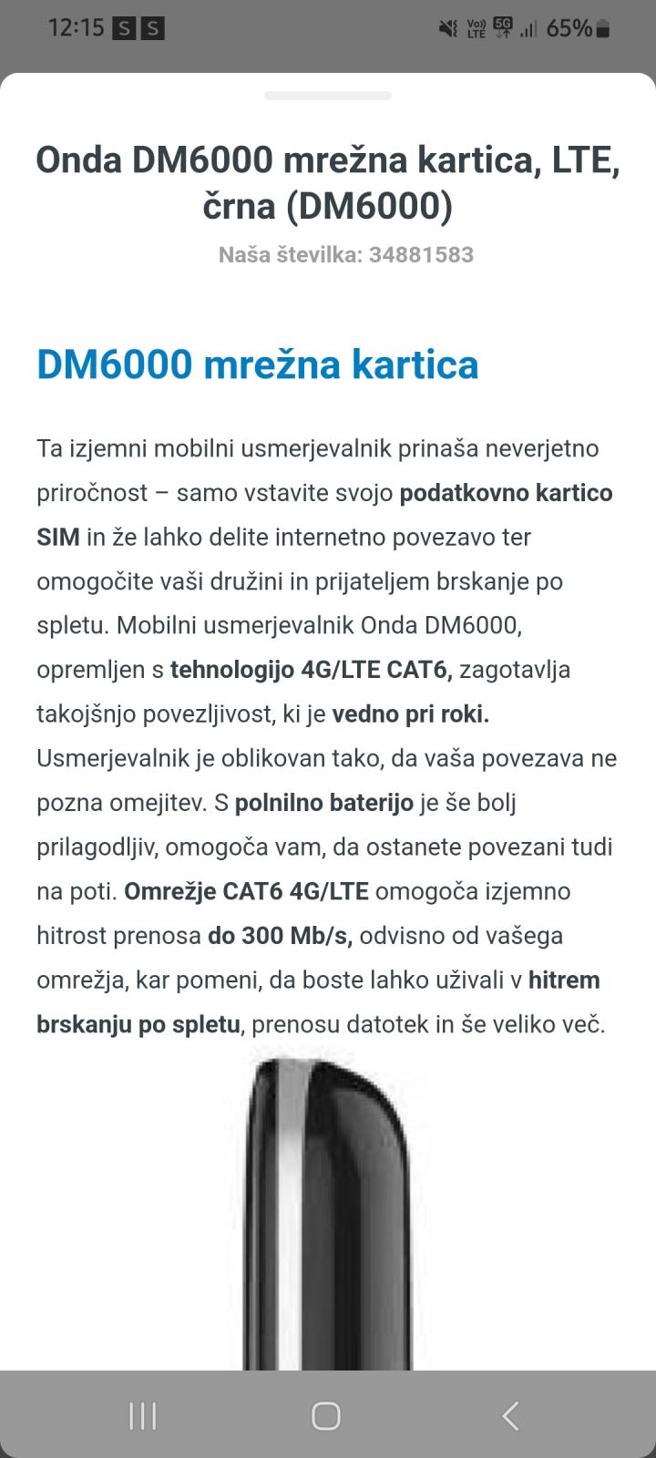 Onda DM6000 mrežna karticq