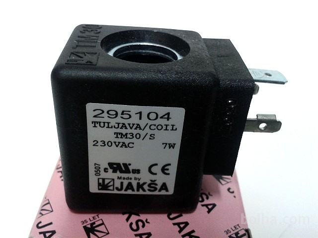 Tuljava JAKŠA TM30/S 230VAC 7W za elektro magnetni ventil.