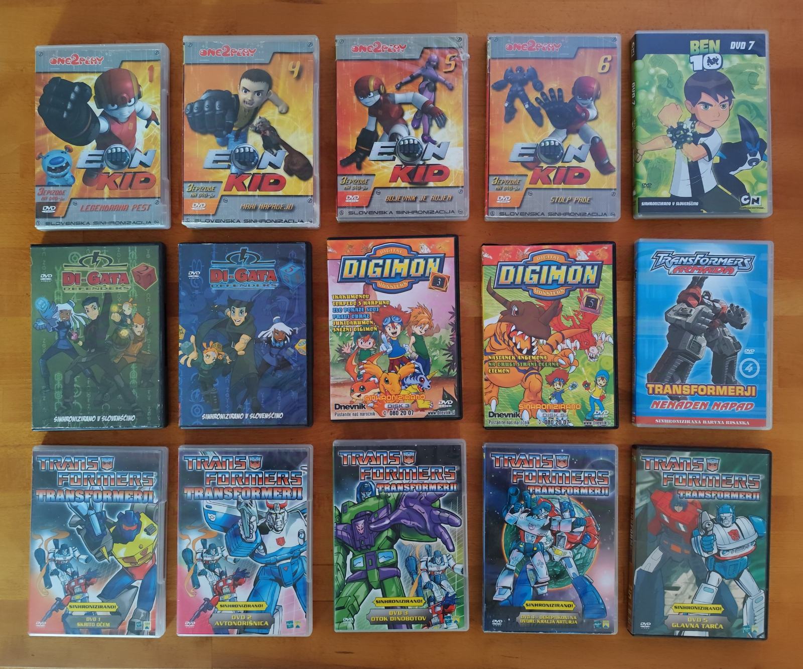 Originalne DVD risanke Eon Kid, Ben10, Di-Gata, Digimon, Transformes