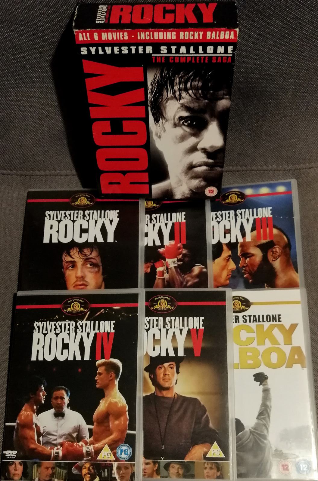 DVD zbirka: ROCKY 1-6 (Sly Stallone, vseh 6 filmov, 6xDVD, box set)