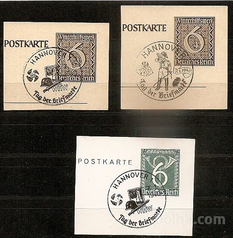 3 X ŽIG IZ HITLERJEVE SOCIALISTIČNE NEMČIJE, DAN ZNAMKE 1940