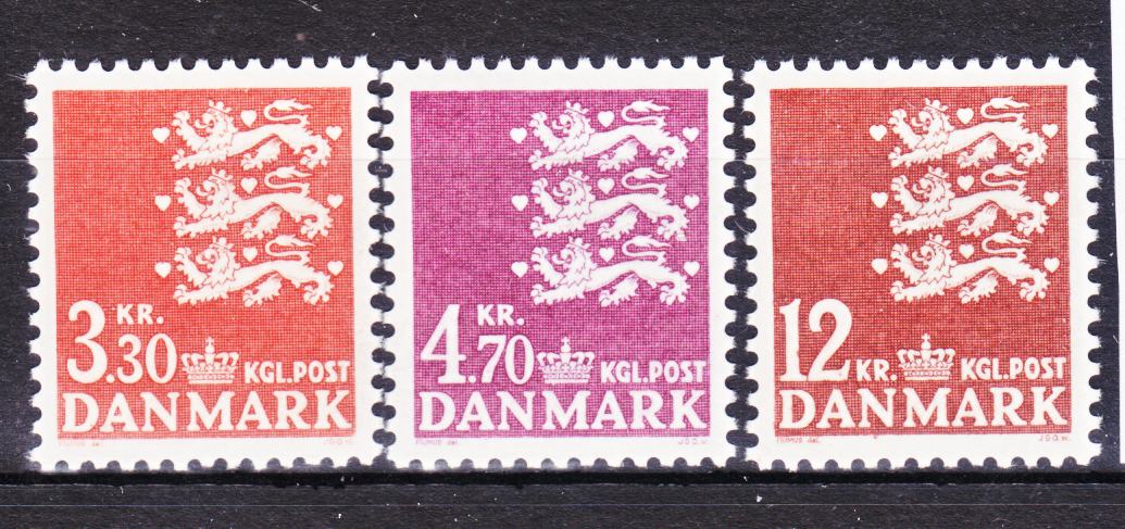 DANSKA 1981 KRALJEVI GRB LEVI ** Mi 725/727 ** serija (100)