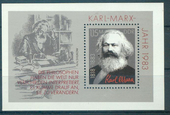 MARX,DDR,1983, ČISTE ZNAMKE-DEAN 1953