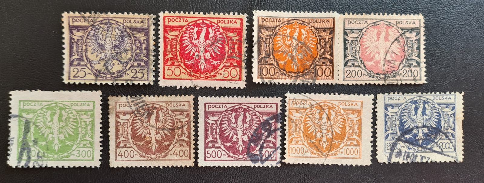 Poljska, dve celotni seriji iz 1921/3 - ptice, orel
