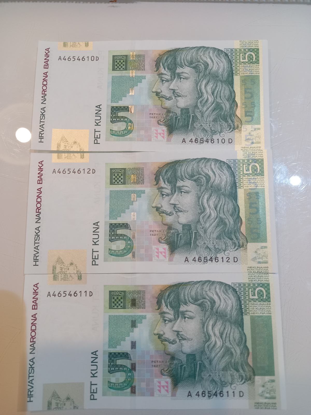 Hrvatska,5 kuna novčanice,2001g//UNC