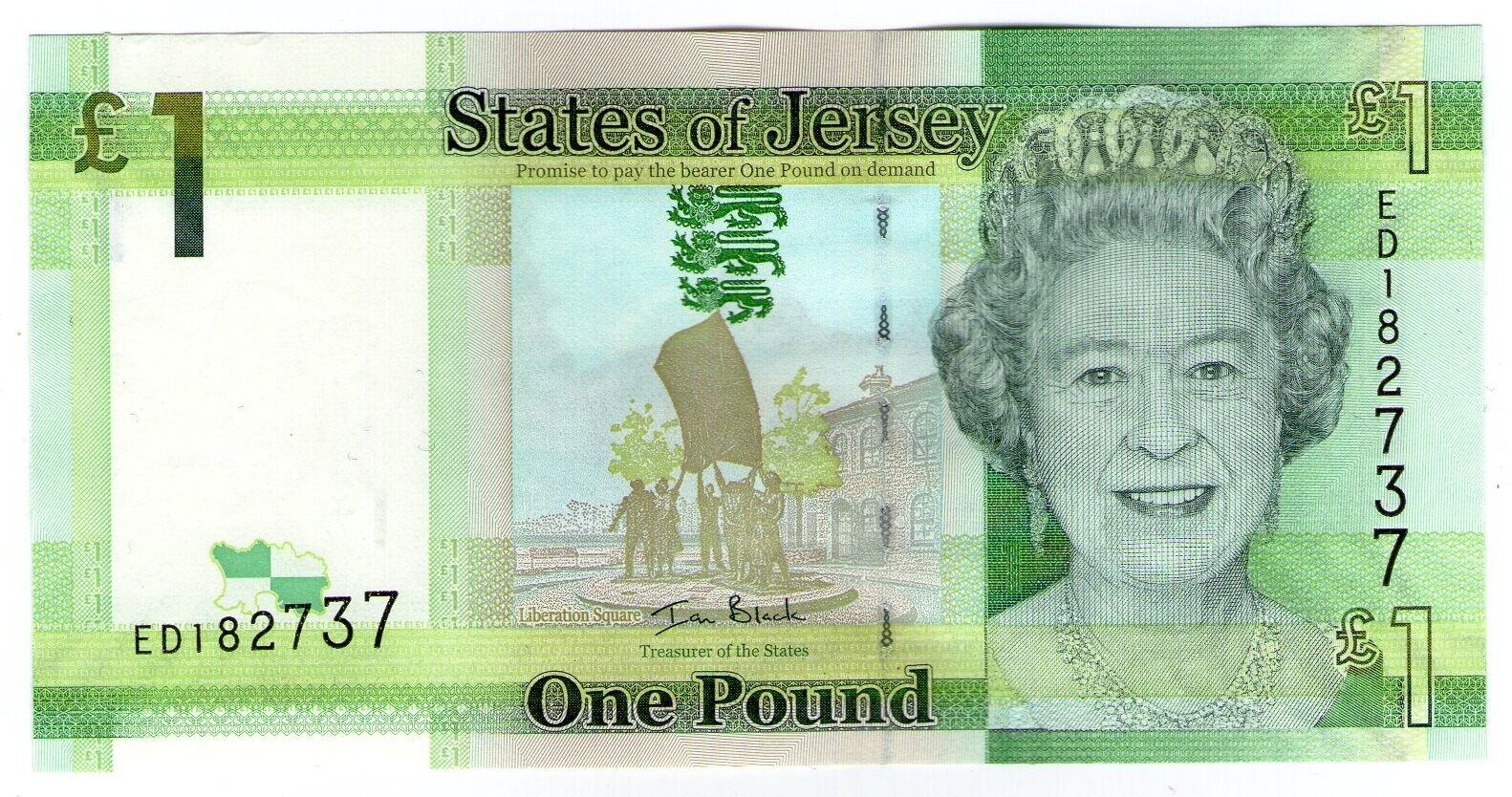 JERSEY (kanalski otoki) 1 funt / pound 2010 - 2018 P-32a UNC