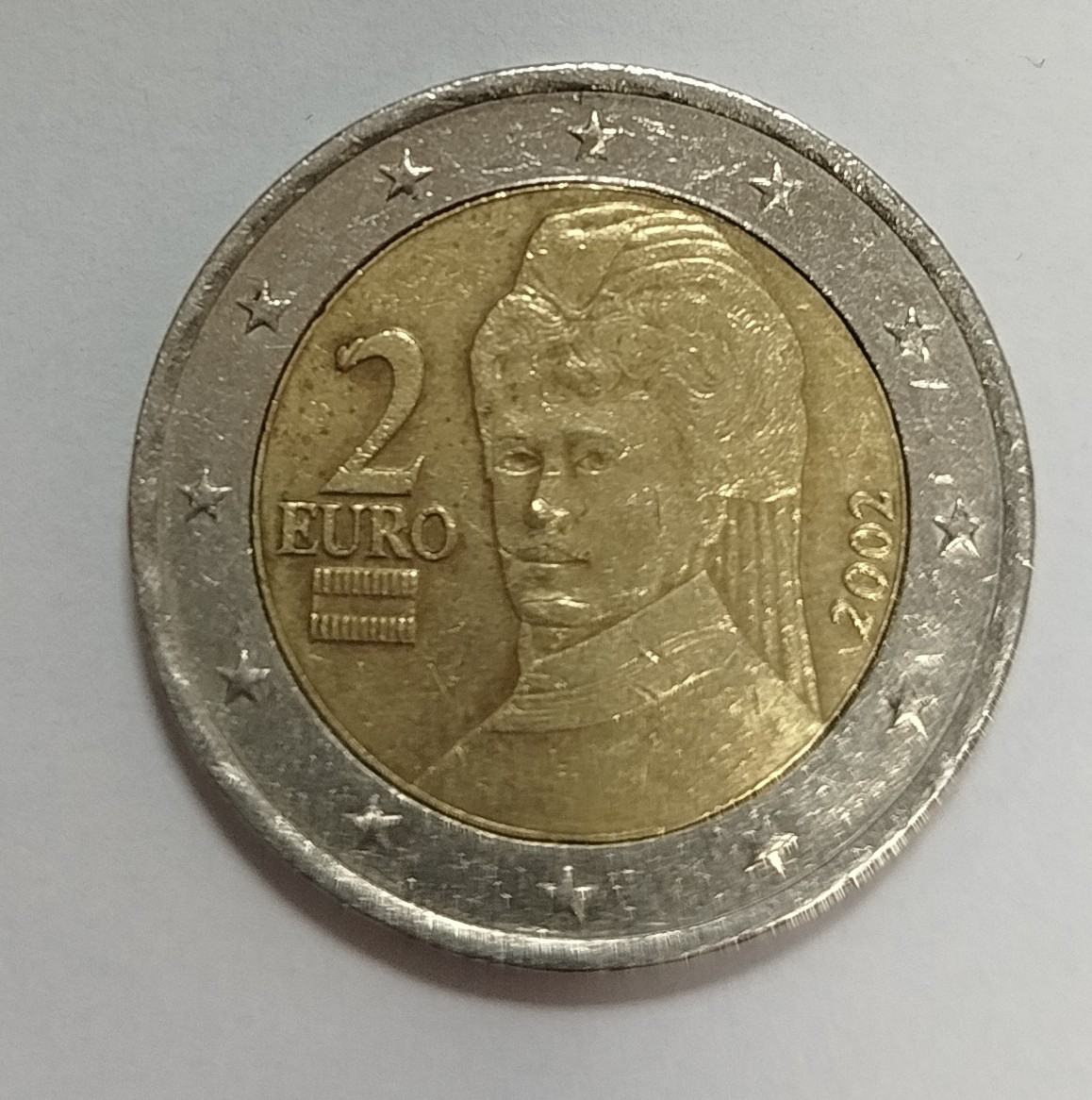 2 € kovanec letnik 2002 Bertha Von Suttner