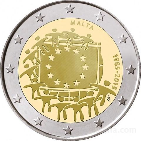 euro kovanec malta 2015 zastava