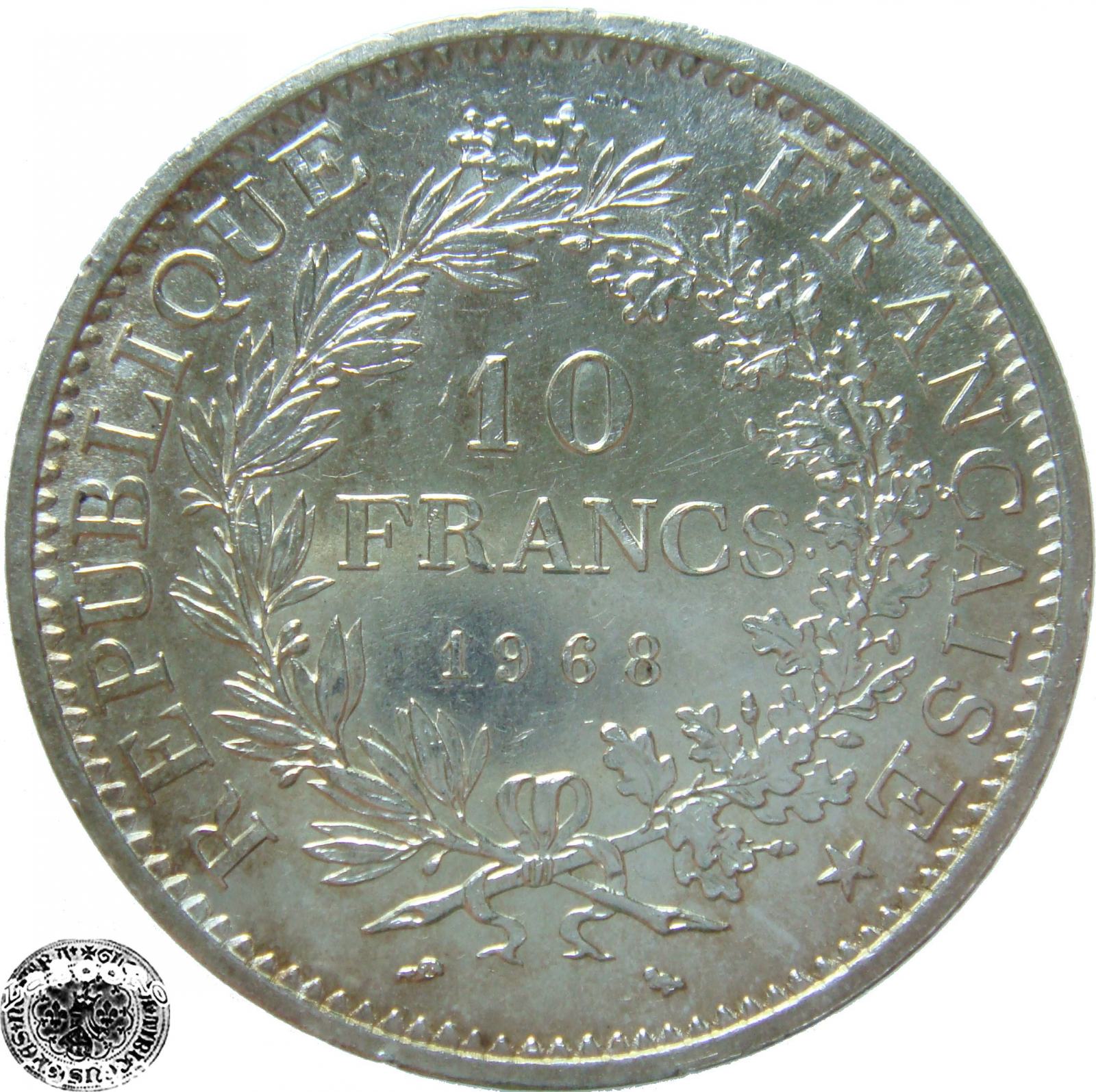 Francija 10 Francs 1968 XF/UNC a - Srebro
