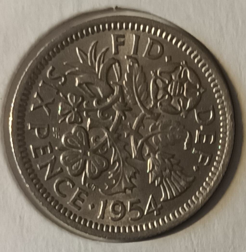 GREAT BRITAIN 6 PENCE 1954