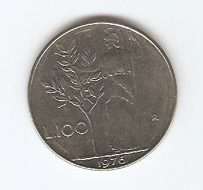 KOVANEC 100 lir 1976 Italija