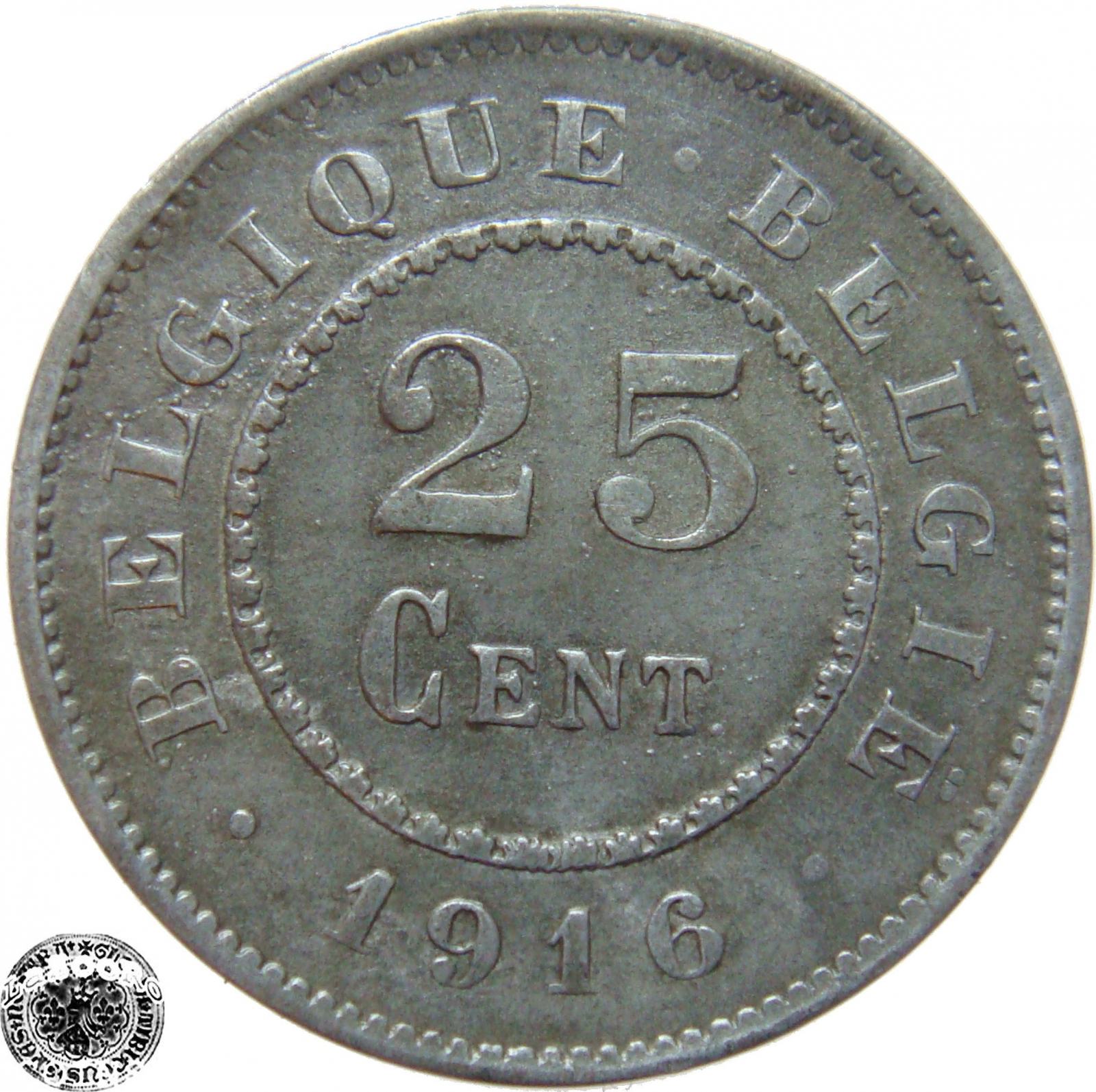 LaZooRo: Belgija 25 Centimes 1916 VF