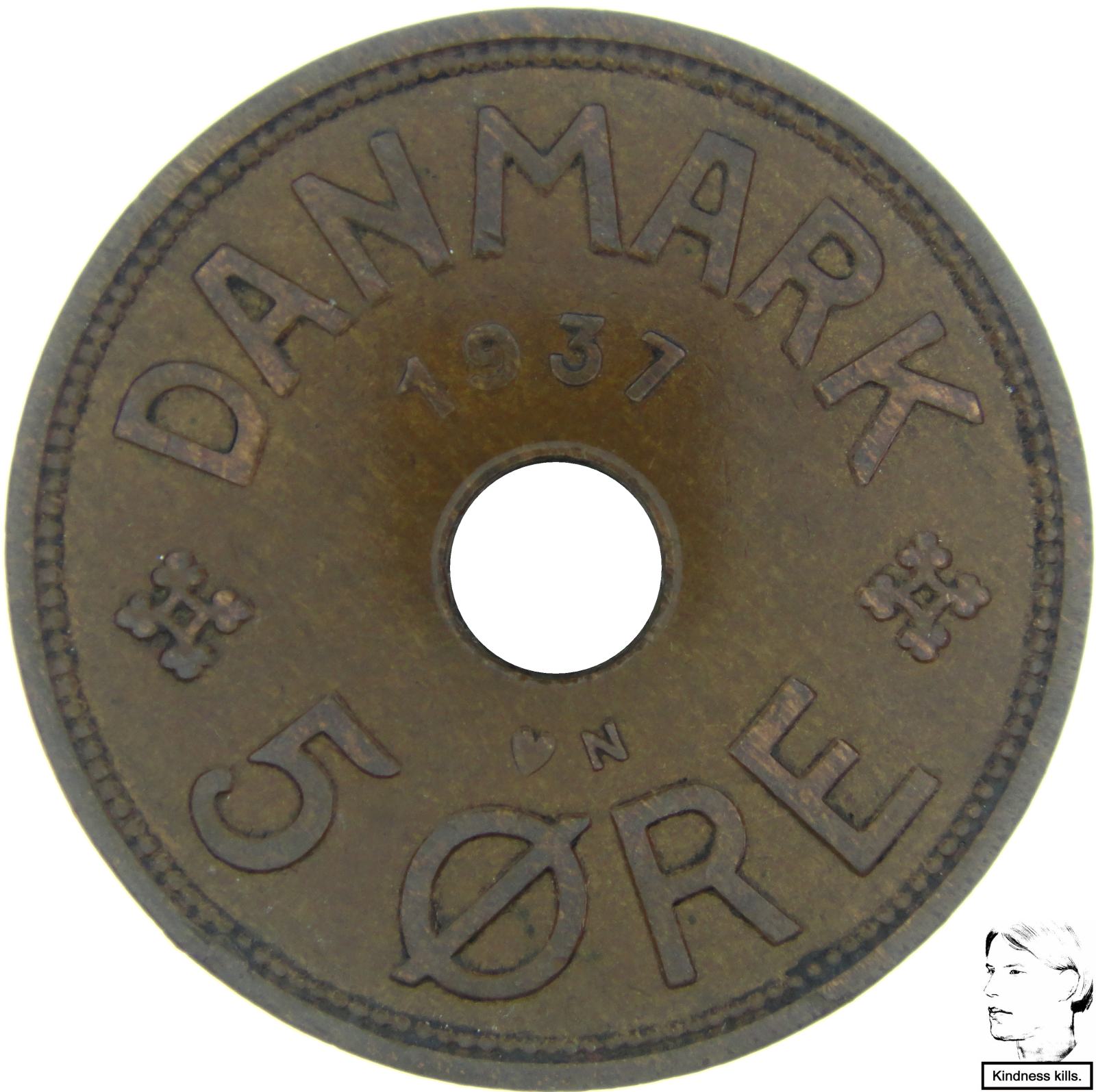 LaZooRo: Danska 5 ore 1937 XF / UNC