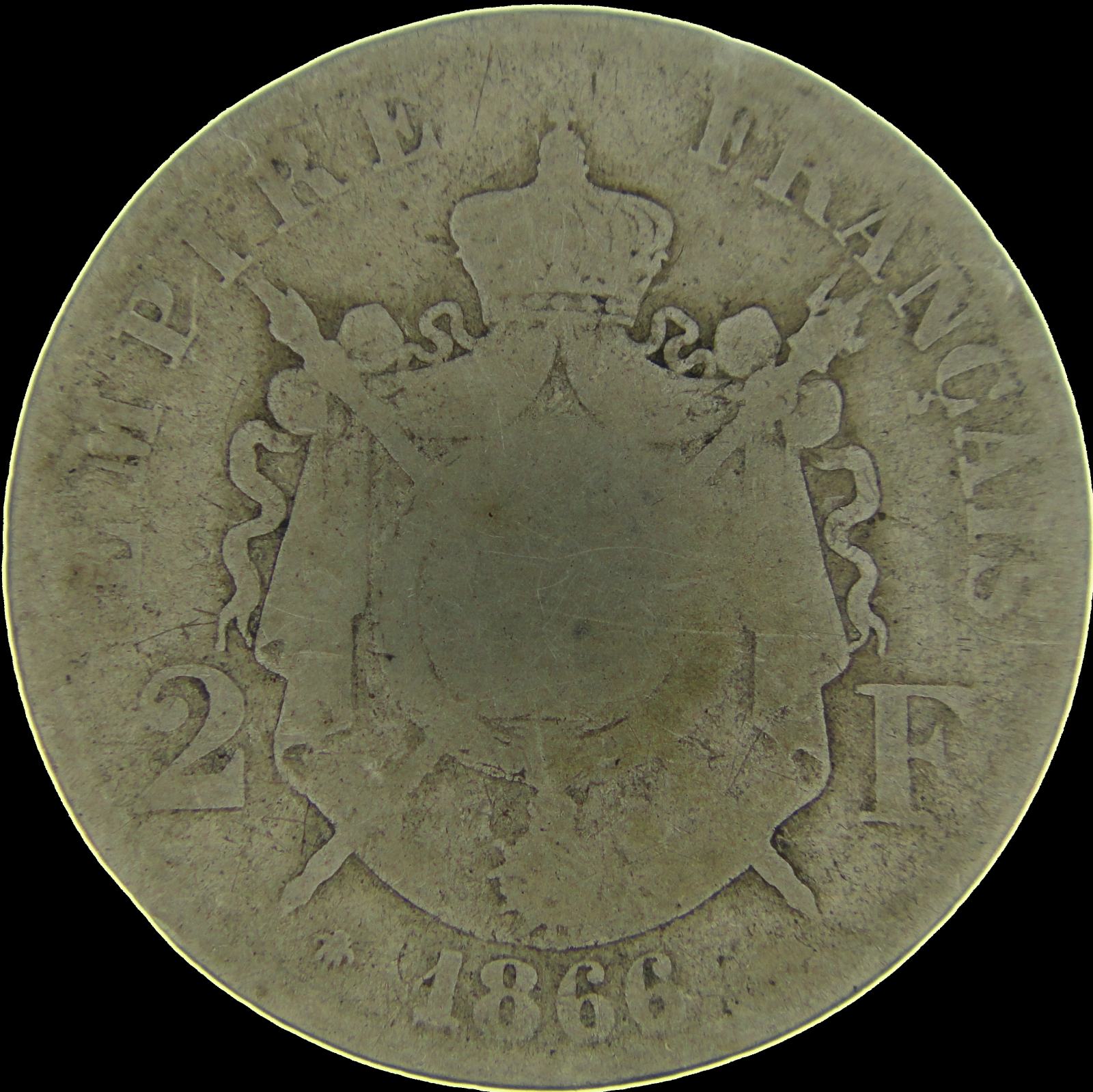 LaZooRo: Francija 2 Francs 1866 A F - srebro