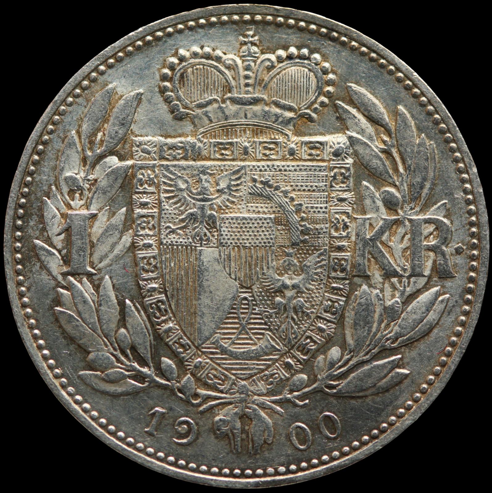 LaZooRo: Lihtenštajn 1 Krone 1900 UNC redek - srebro