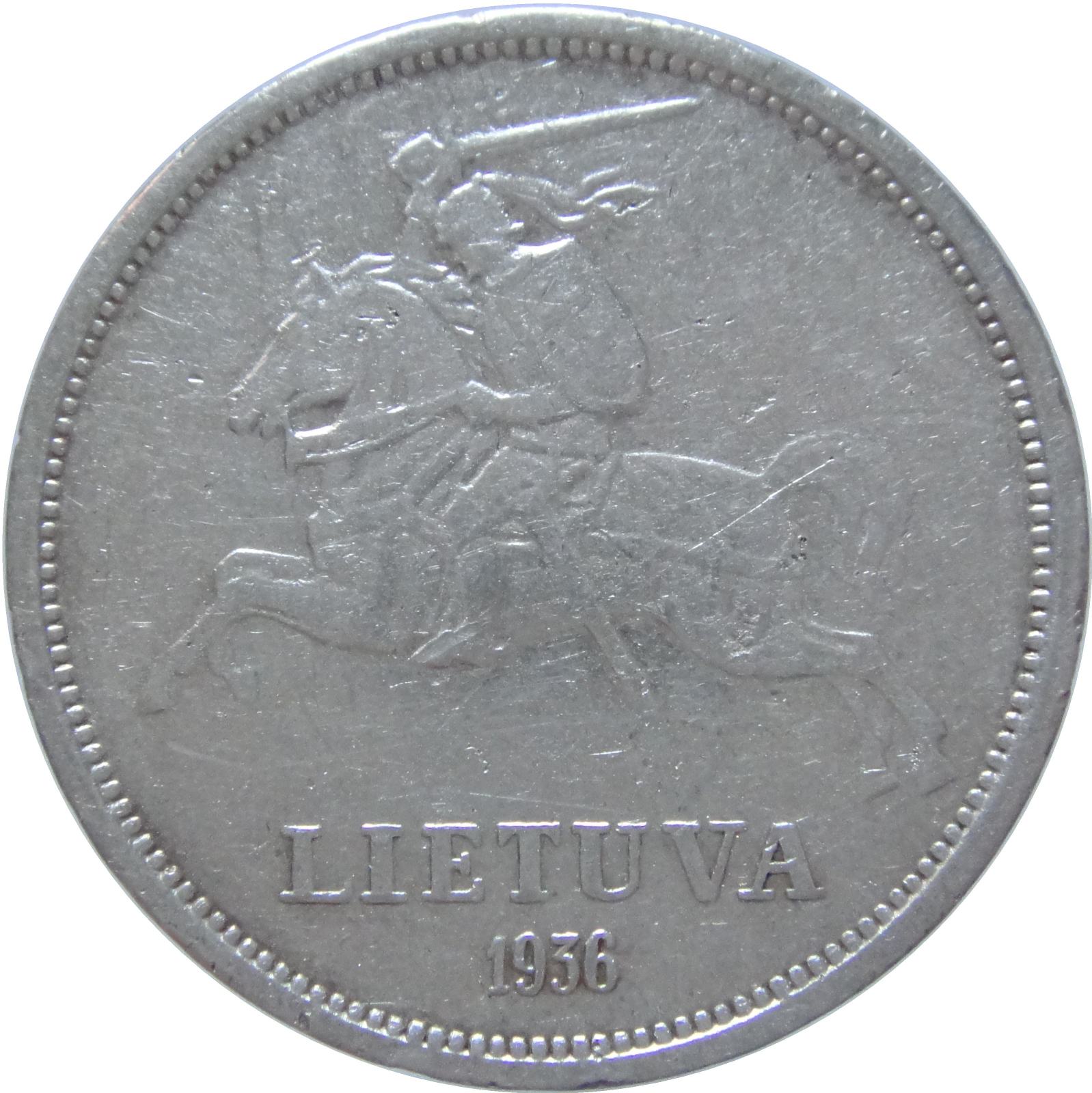 LaZooRo: Litva 5 Litai 1936 XF - Srebro