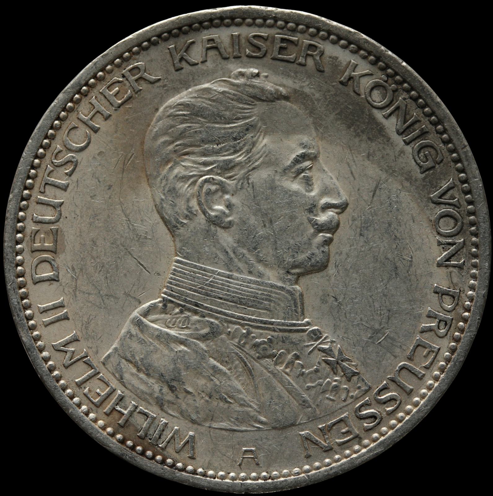 LaZooRo: Nemčija PRUSKA 3 Mark 1914 A UNC - srebro