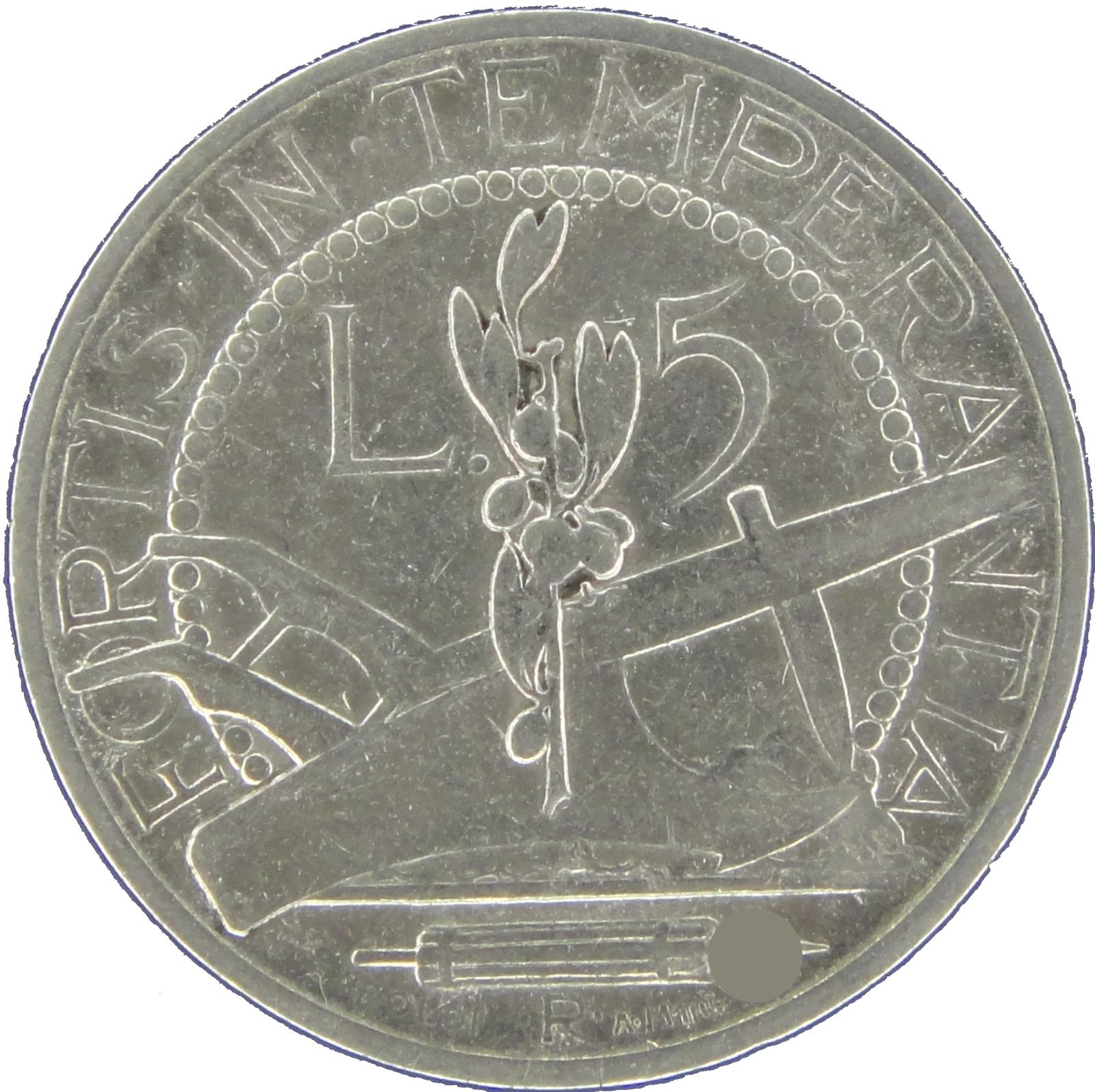 LaZooRo: San Marino 5 Lire 1936 XF / UNC redkejši - srebrna