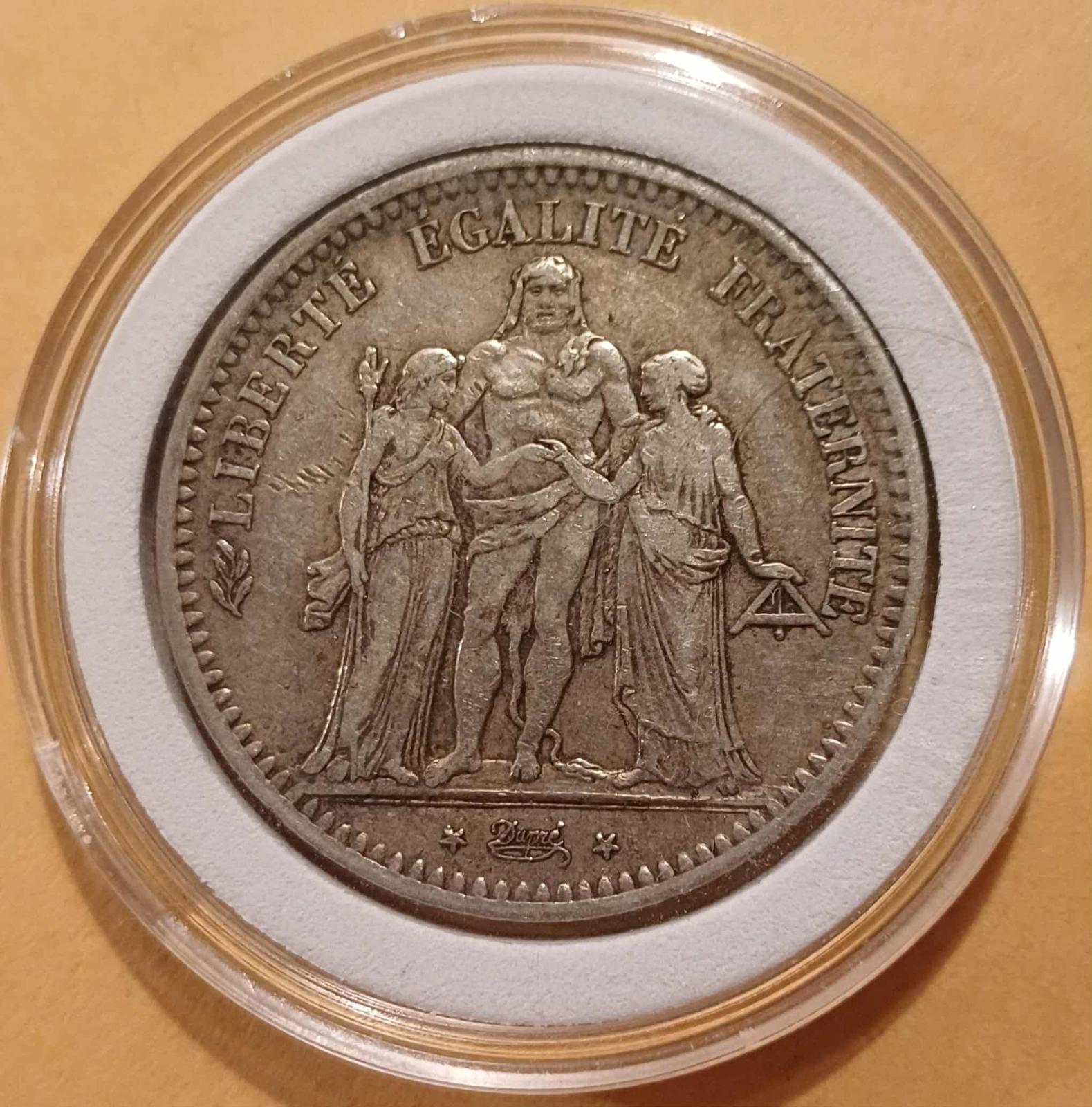 Numizmatika: srebrnik Francija 5 frankov, 1848 - 1849