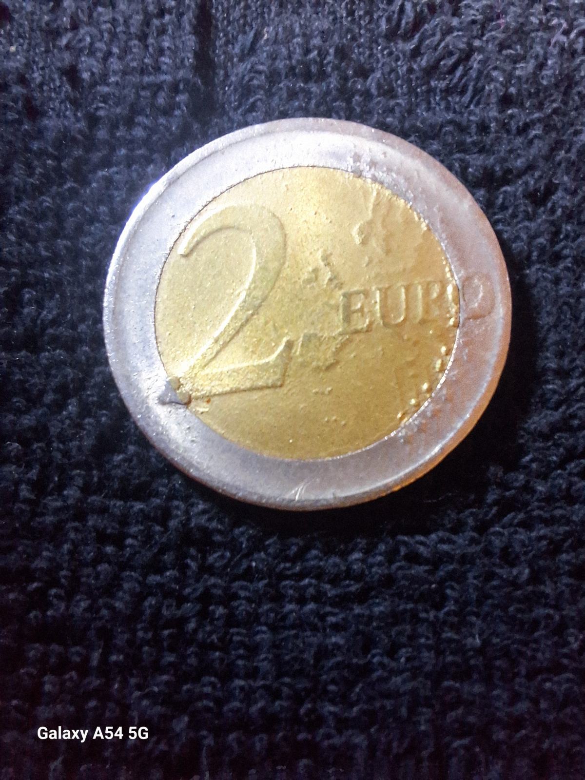 Redek-UNIKATNI Kovanec za 2eura Z NAPAKAMI