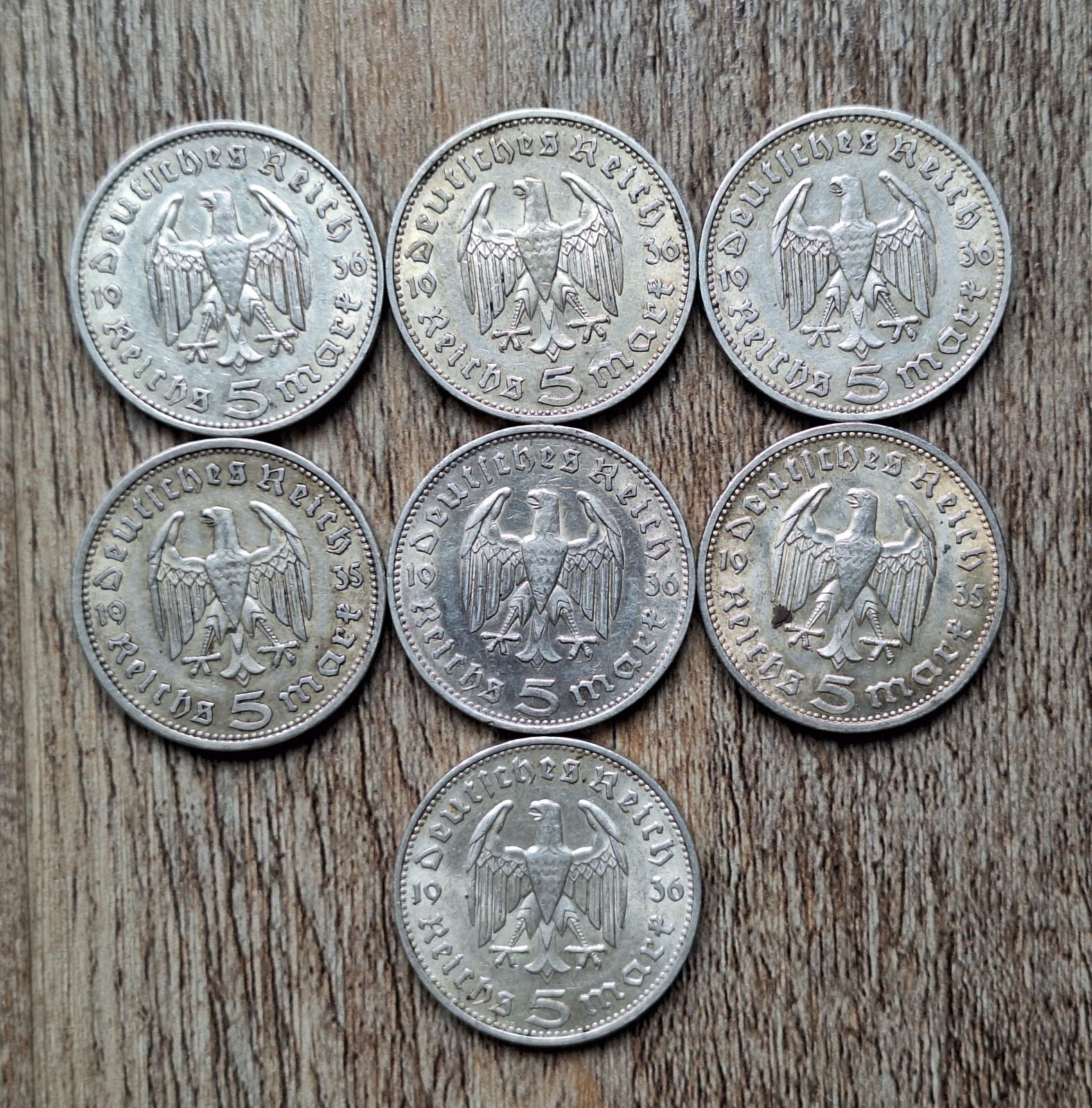 Srebrniki 5 reich mark 1935-1936