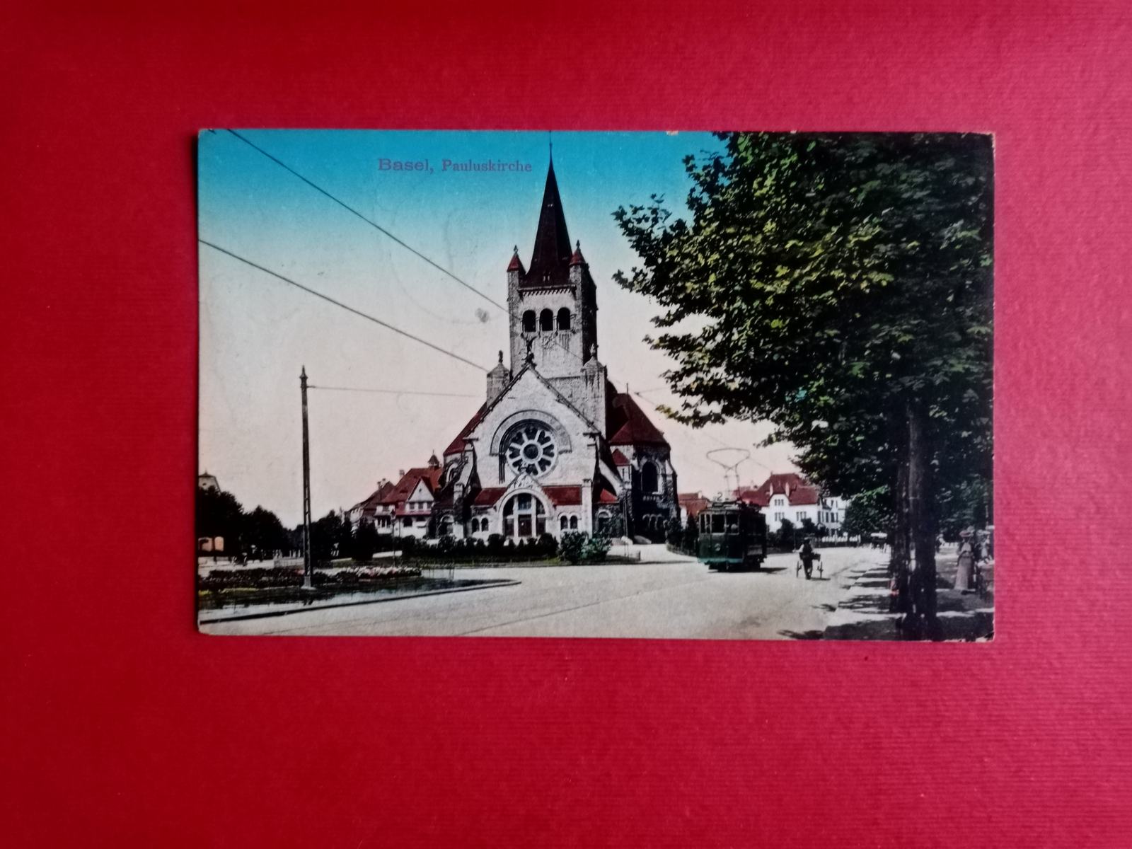 Basel, Pauluskirche – Basel, cerkev svetega Pavla,tramvaj,tram