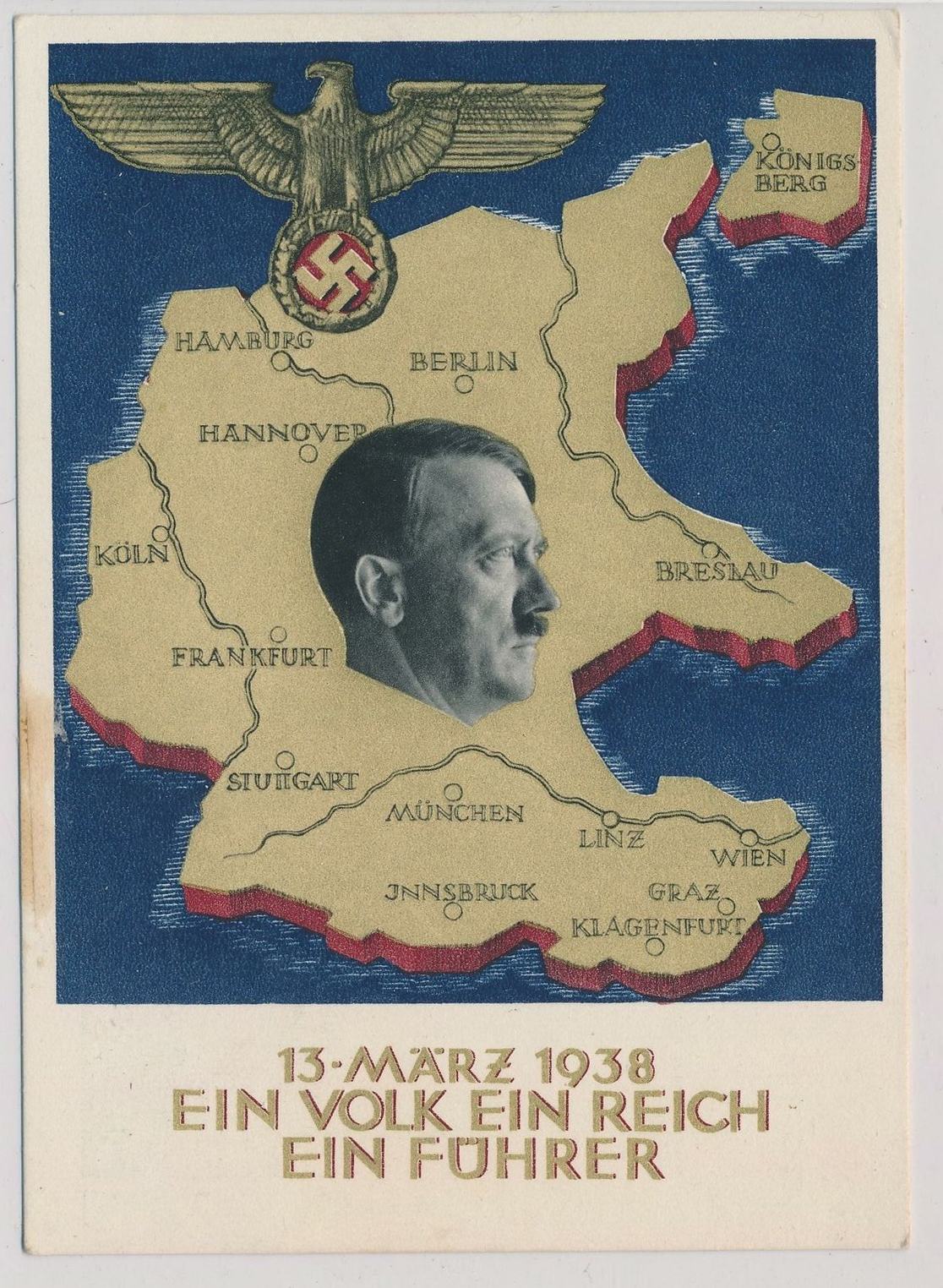 Nemčija Tretji Rajh 1938 A. Hitler nepotovana razglednica