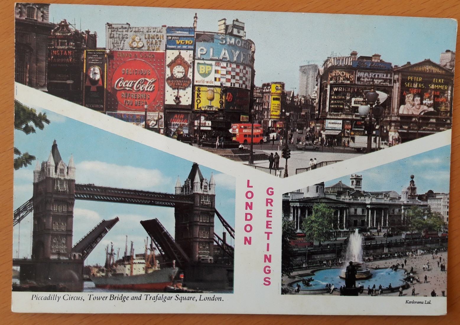 Razglednica LONDON Piccadilly Circus Tower Bridge nepotovana Anglija