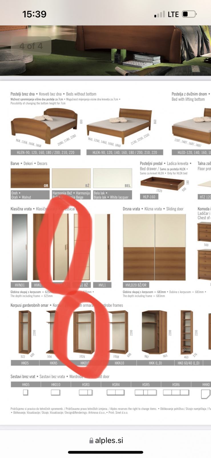 Garderobns omara alples harmonija