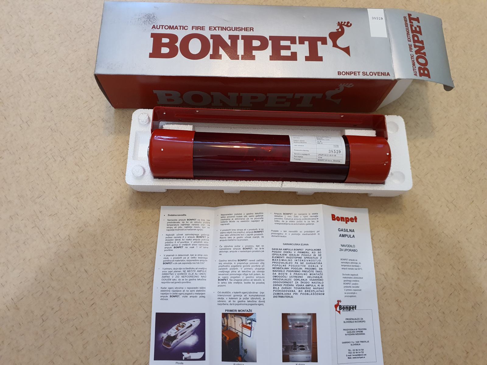 Samodejna gasilna ampula BONPET