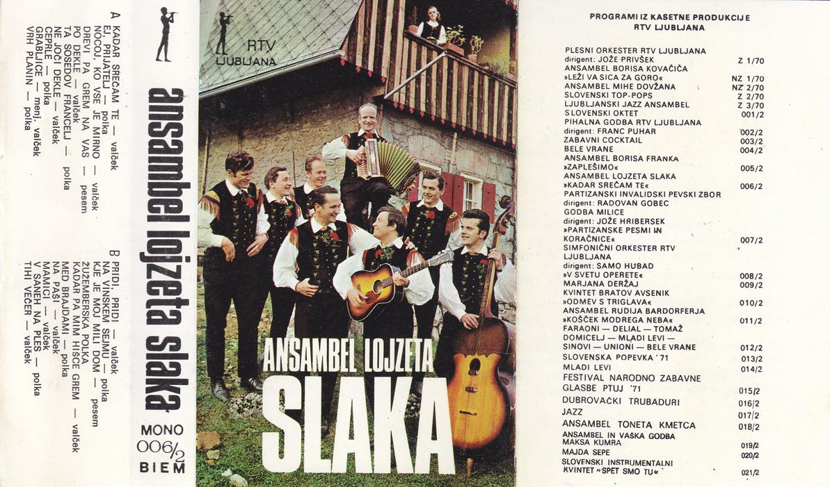 kaseta ANSAMBEL Lojzeta Slaka - Kadar srečam te