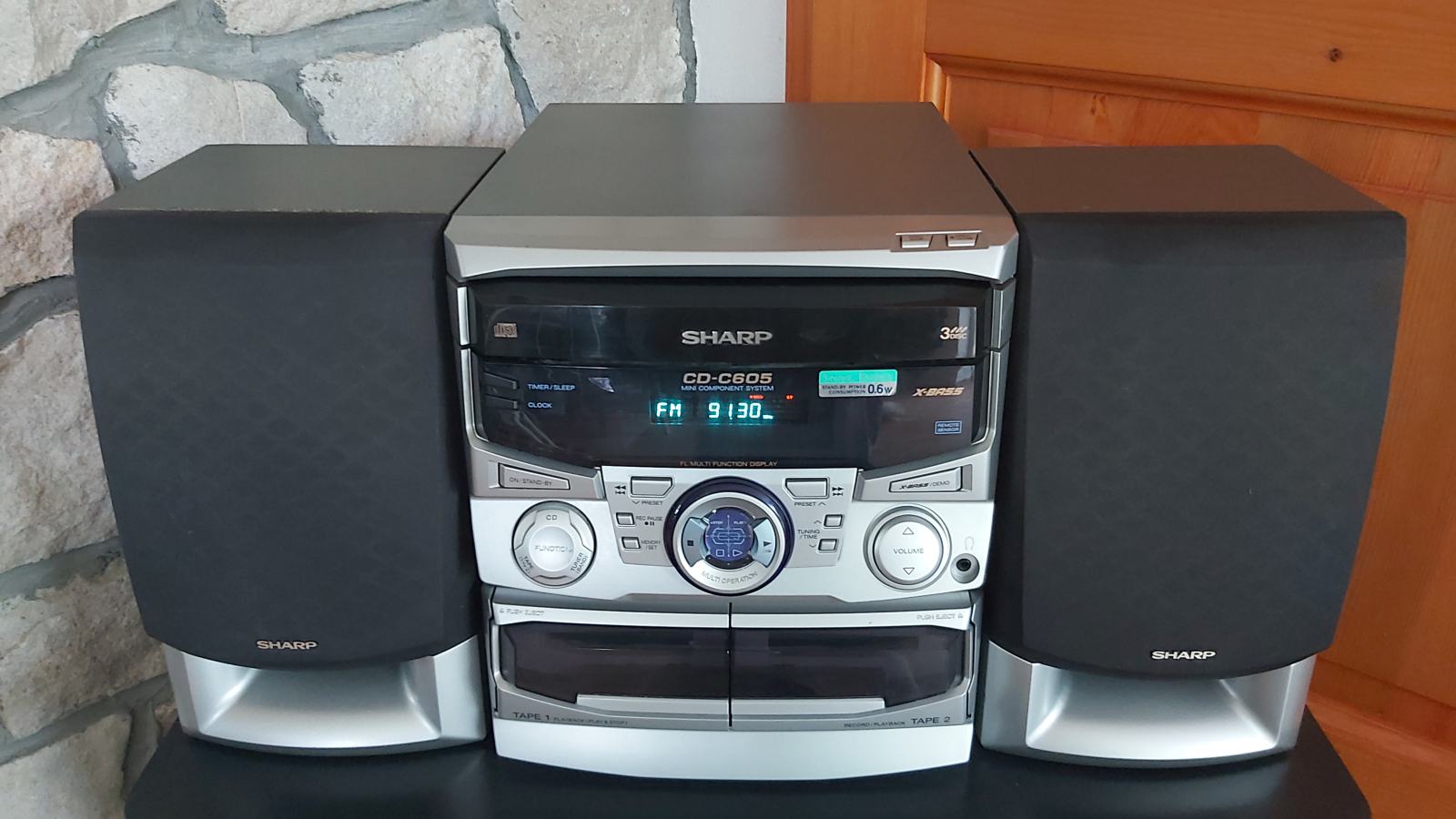 Sharp CD-C605 Radio Kasetofon, CD predvajalnik, Ojačevalec, Zvočnik