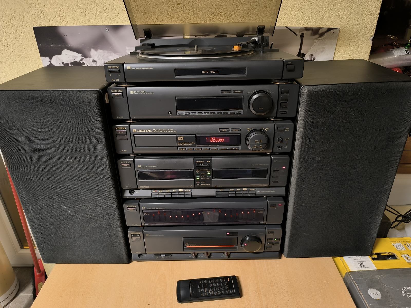 SIEMENS RV 300, glasbeni stolp, gramofon, kasetnik, cd