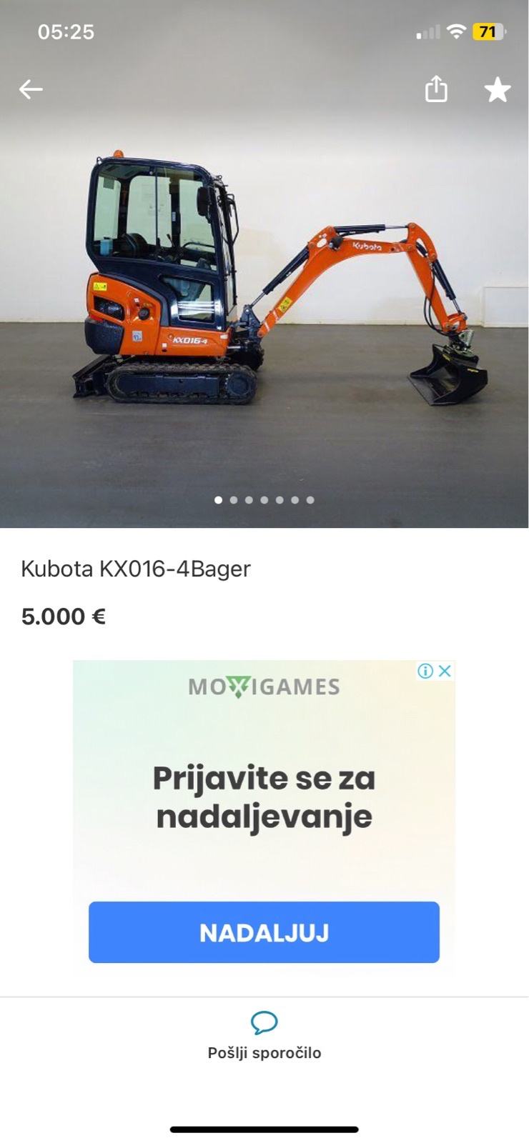 Kupim mini bager do 5000€ slika za pozornost. Hvala Kontakt 030749049