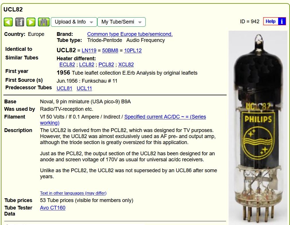 UCL82 lampa Triode-Pentode = LN119 = 50BM8 = 10PL12 / še nerabljena