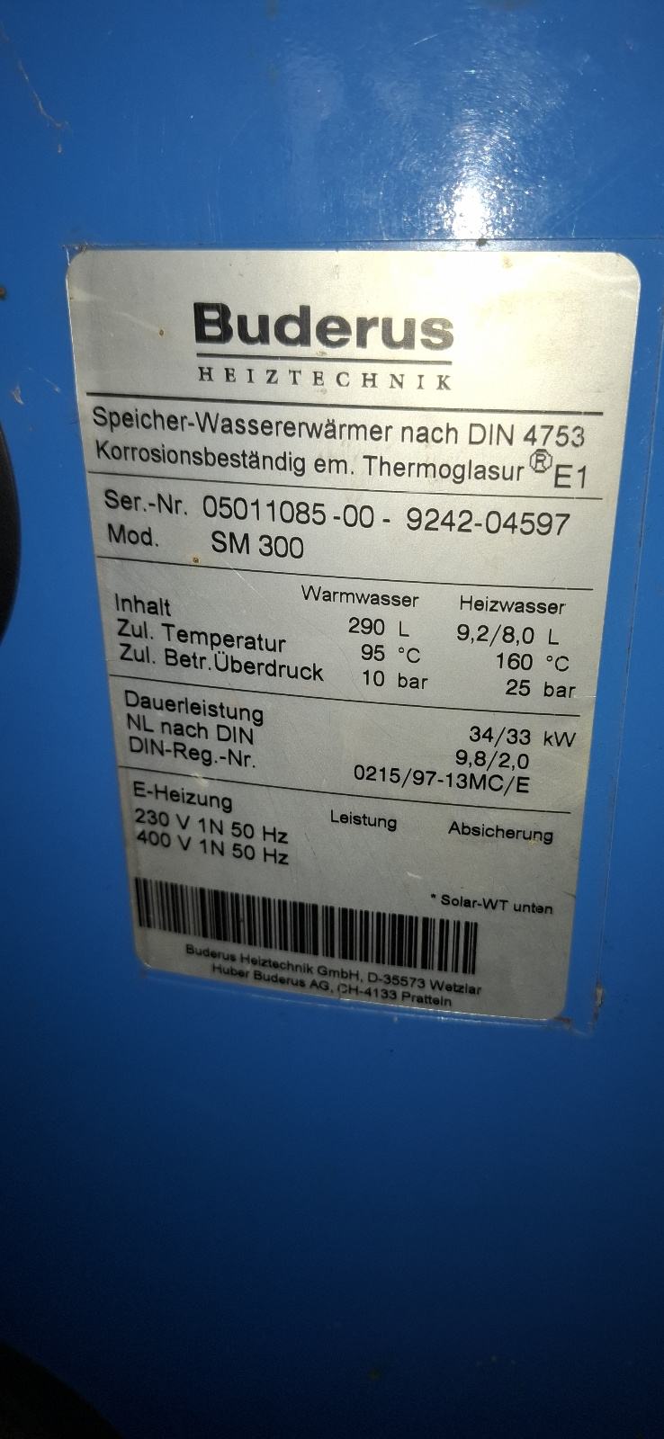 Solarni bojler Buderus SM 300