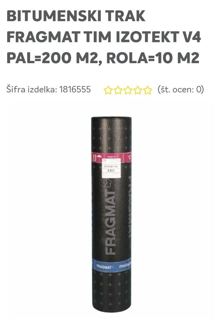 BITUMENSKITRAK FRAGMAT TIM IZOTEKT V4 PAL=200 M2, ROLA=10 M2