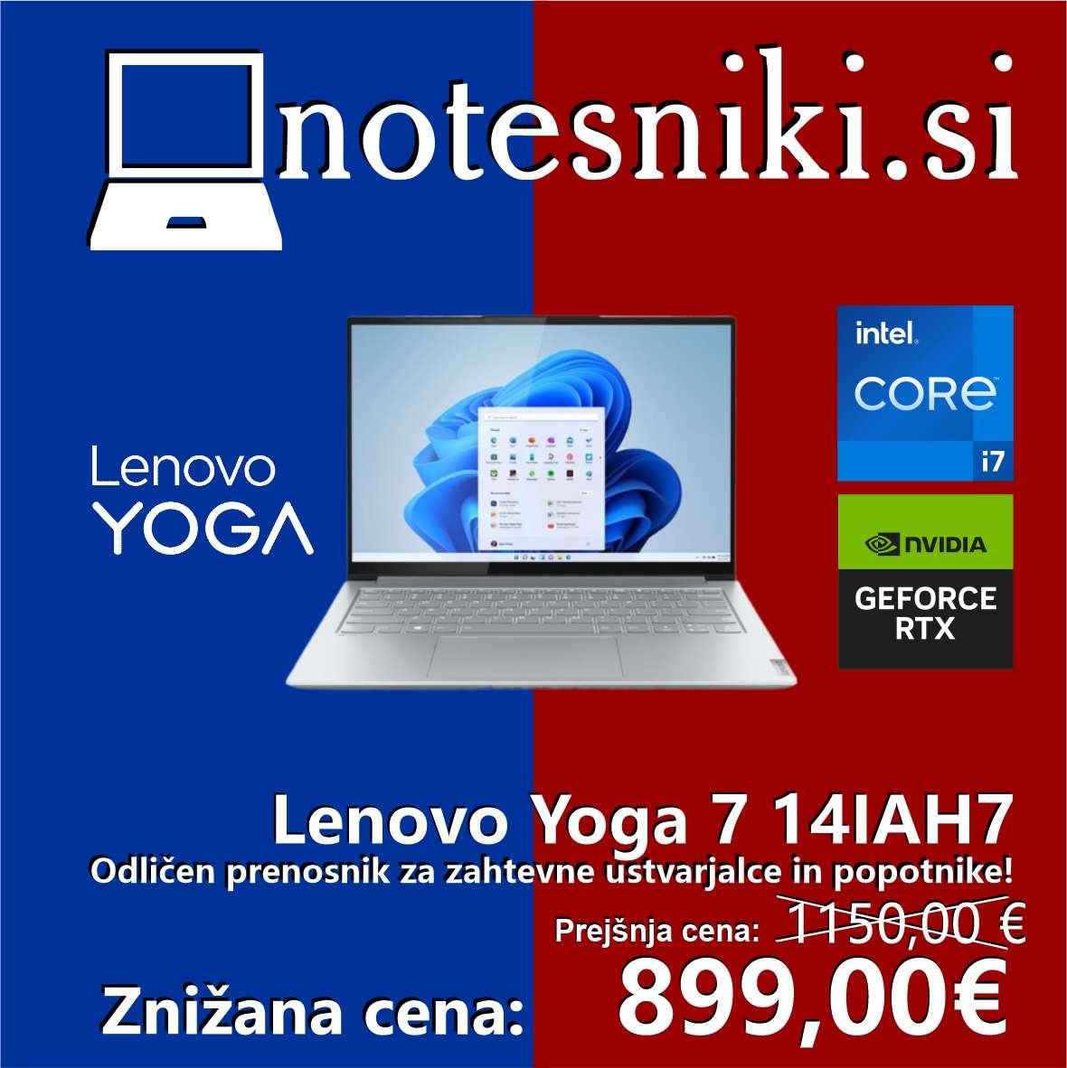 Lahek prenosnik Lenovo Yoga Slim 7 Pro 14IAH7 – AKCIJA z RTX2050!