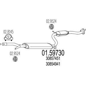 Izpuh Volvo S40, V40 , srednji lonec