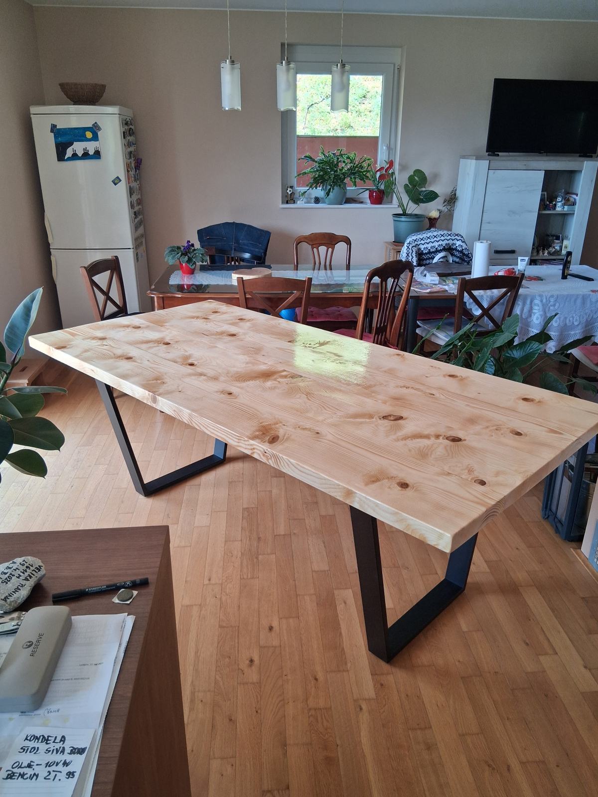 Lesena miza dim.210x100x5.cm