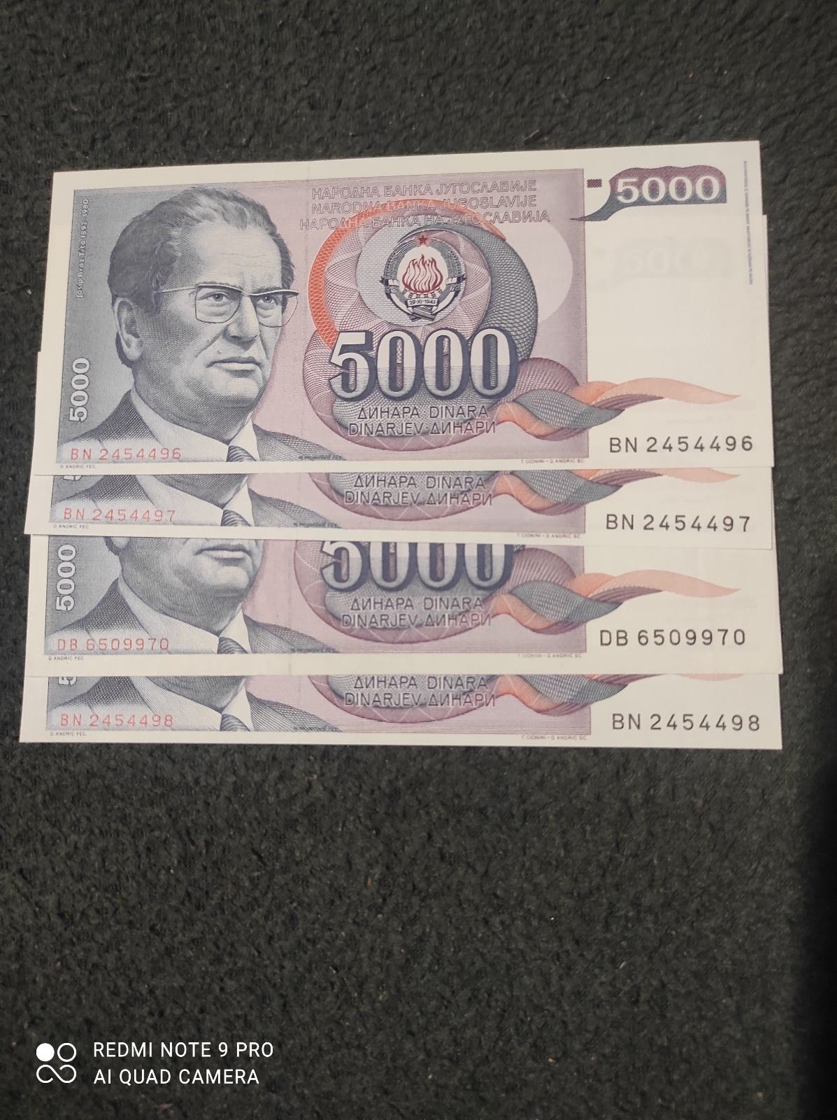 5000 dinarjev TITO. UNC