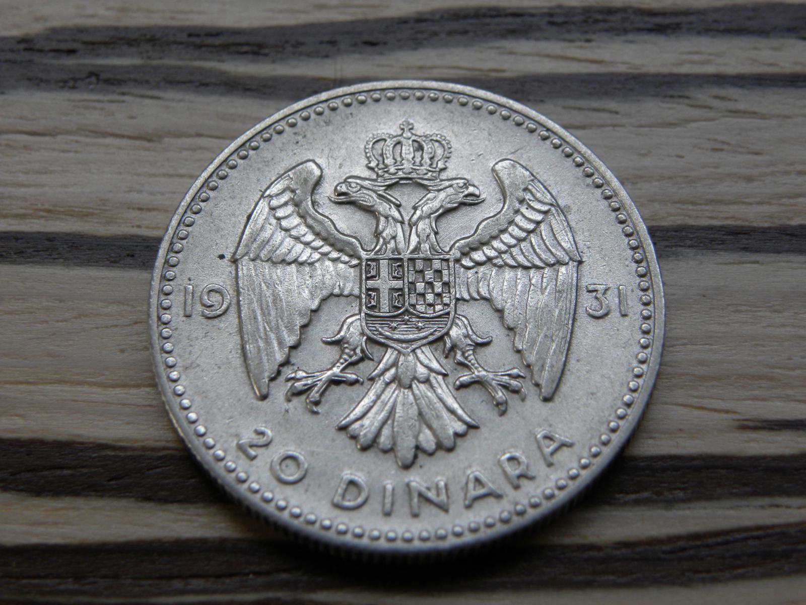 Kraljevina Jugoslavija 20 dinara 1931