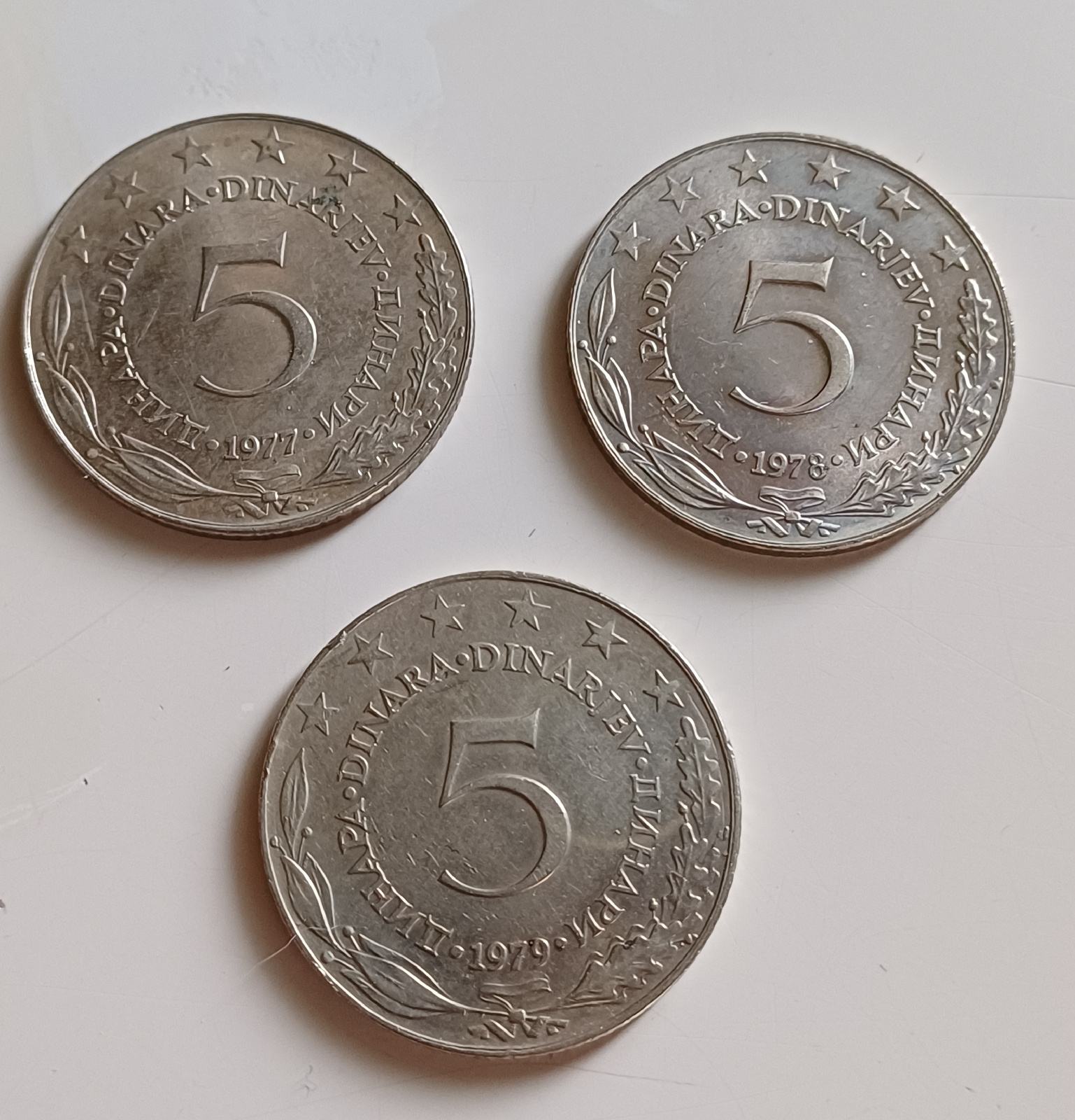 SFRJ, 5 DINARJEV, redke letnice 1977 1978 1979
